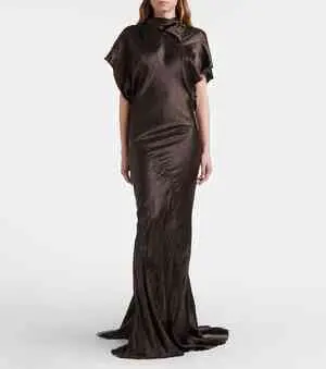 Rick Owens Seb Satin Gown - Brown