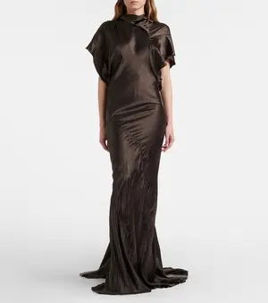 Rick Owens Seb Satin Gown - Brown