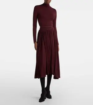 Alaïa Gathered Midi Dress