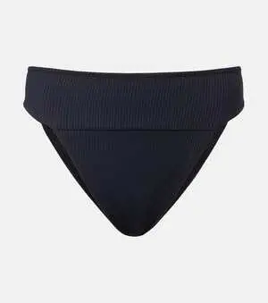 MONTCE Tamarindo Ribbed-knit Bikini Bottom - Black