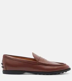 TOD'S Gommino Leather Penny Loafers - Brown