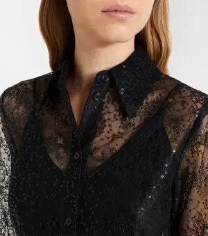 Nina Ricci Sequined Lace Shirt