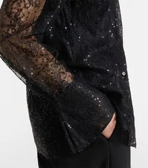 Nina Ricci Sequined Lace Shirt