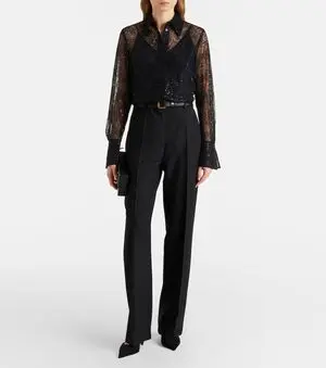 Nina Ricci Sequined Lace Shirt