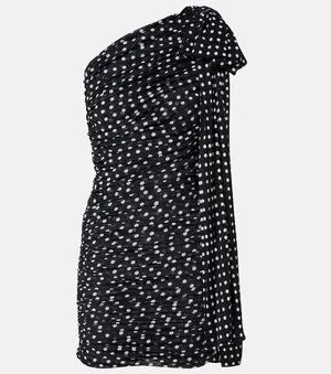 PATOU Polka-dot One-shoulder Mini Dress