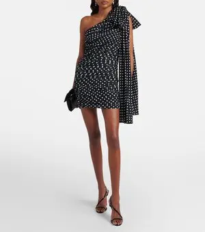 PATOU Polka-dot One-shoulder Mini Dress
