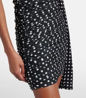 PATOU Polka-dot One-shoulder Mini Dress