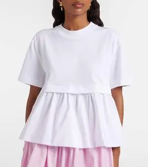 PATOU Cotton Jersey And Faille T-shirt - White