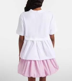 PATOU Cotton Jersey And Faille T-shirt - White