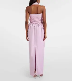 PATOU Gathered Halterneck Gown