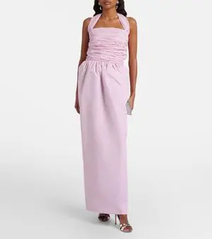 PATOU Gathered Halterneck Gown