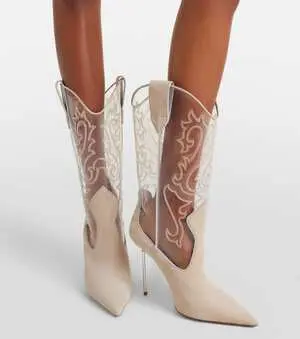 Paris Texas Lidia 105 Suede And Pvc Cowboy Boots