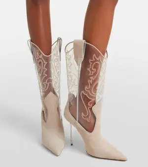 Paris Texas Lidia 105 Suede And Pvc Cowboy Boots