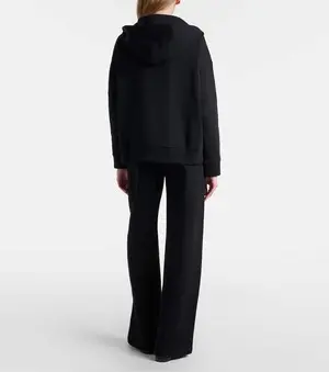 Max Mara Cotton-blend Wide-leg Pants - Black