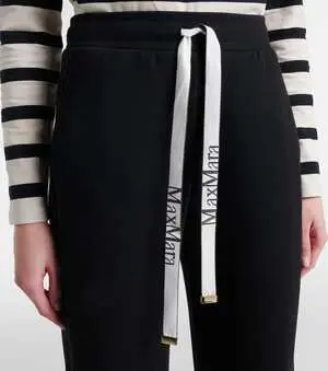Max Mara Cotton-blend Wide-leg Pants - Black