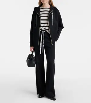 Max Mara Cotton-blend Wide-leg Pants - Black