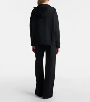 Max Mara Cotton-blend Wide-leg Pants - Black