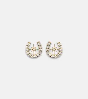SYDNEY EVAN Horseshoe Starburst Stud Earrings - Gold
