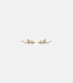 SYDNEY EVAN Lizard Stud Earrings With Diamonds - Gold