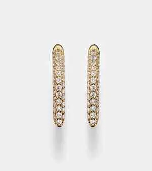 SYDNEY EVAN 14kt Yellow Hoop Earrings With Diamonds - Gold