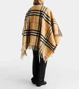 Burberry Check Cashmere And Wool Shawl
