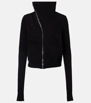 Rick Owens Belted Cotton Jersey Sweatshirt - Black