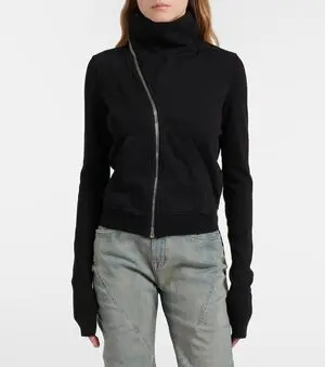 Rick Owens Belted Cotton Jersey Sweatshirt - Black