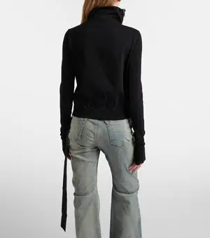 Rick Owens Belted Cotton Jersey Sweatshirt - Black