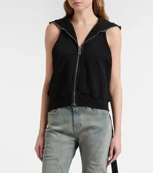 Rick Owens Cotton Jersey Hooded Vest