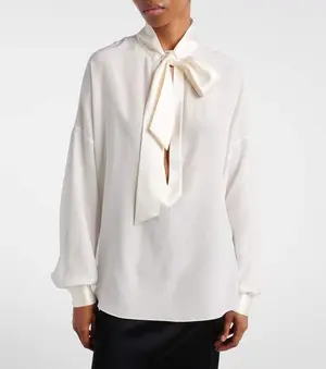 TOM FORD Silk Crêpe De Chine Blouse - White