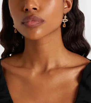 VIVIENNE WESTWOOD Olympia Embellished Drop Earrings - Gold