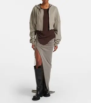 Rick Owens Cotton-blend Jersey Maxi Skirt - Grey