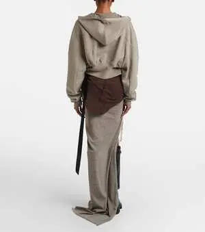 Rick Owens Cotton-blend Jersey Maxi Skirt - Grey