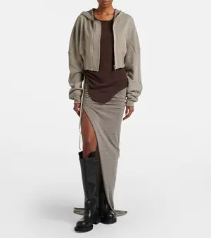 Rick Owens Cotton-blend Jersey Maxi Skirt