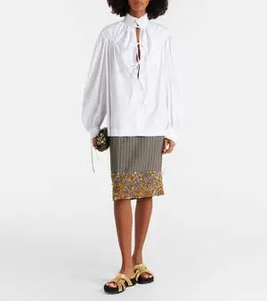 Dries Van Noten Metallic Leather And Suede Slides - Gold