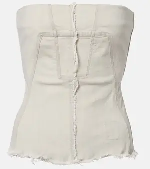 Rick Owens Strapless Denim Top - Grey