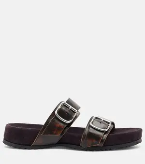 Dries Van Noten Leather And Suede Slides