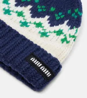 Miu Miu Fair Isle Virgin Wool Beanie