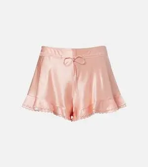 Saint Laurent Scalloped Silk Satin Shorts