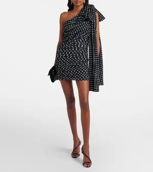 PATOU One-shoulder Polka Dot Mini Dress