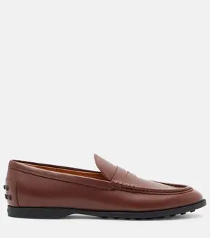 TOD'S Gommino Leather Penny Loafers - Brown