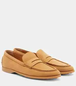 TOD'S Gommino Suede Penny Loafers - Brown