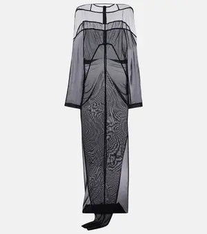 Rick Owens Collage Tulle And Chiffon Gown - Black