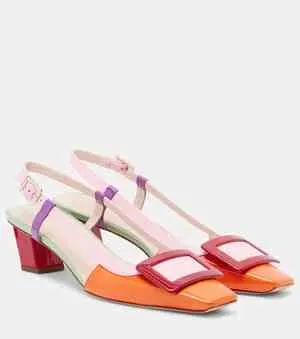 ROGER VIVIER Belle Vivier Leather Slingback Pumps - Multicoloured