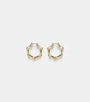STONE AND STRAND 14kt Yellow Bamboo Hoop Earrings