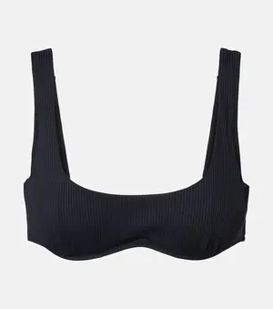 MONTCE Kaia Ribbed-knit Bikini Top - Black