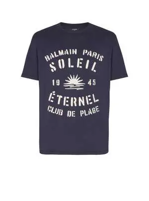 Balmain Flocked Soleil T-shirt - Navy