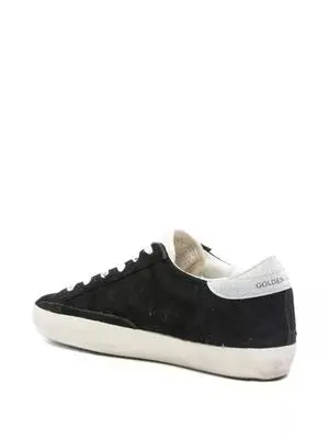 GOLDEN GOOSE Glitter Heel Suede Upper Star Motif Lace-up Sneakers