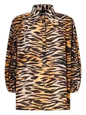 Pinko Pleated Tiger Print Blouse