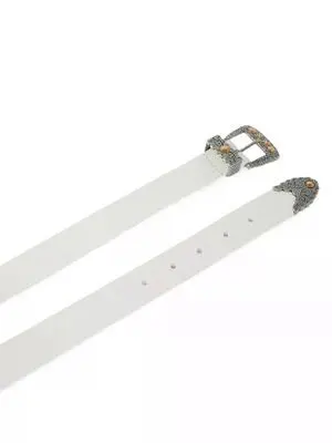 Pinko Embellished Buckle Belt - White